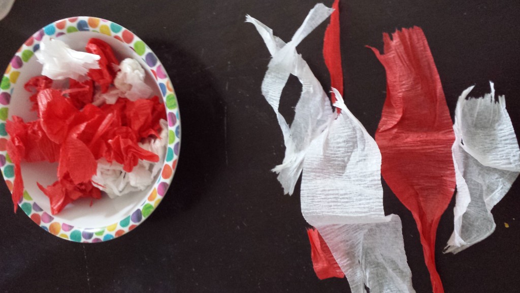 Crepe Paper Hearts - My Bored Toddler Simple and Fun for Valentines!
