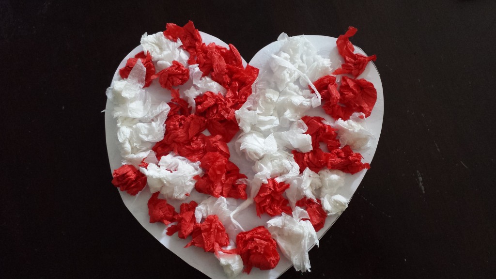 Crepe Paper Hearts - My Bored Toddler Simple and Fun for Valentines!