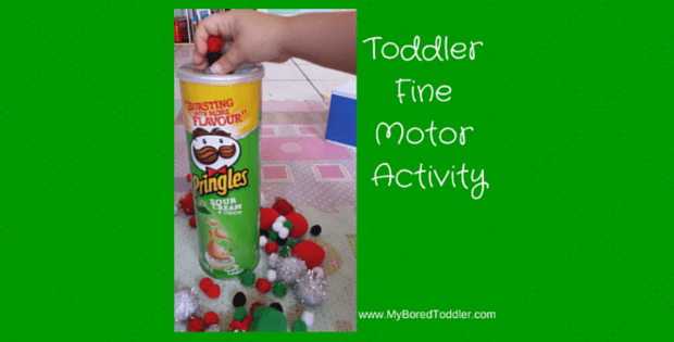 Toddler Fine Motor Activity - Pom Poms and Containers - My Bored Toddler
