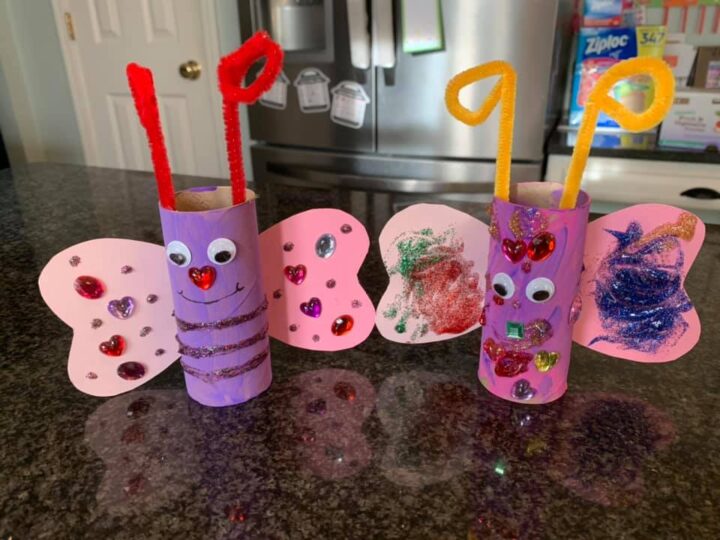 Cheryl cardboard tube butterflies - My Bored Toddler