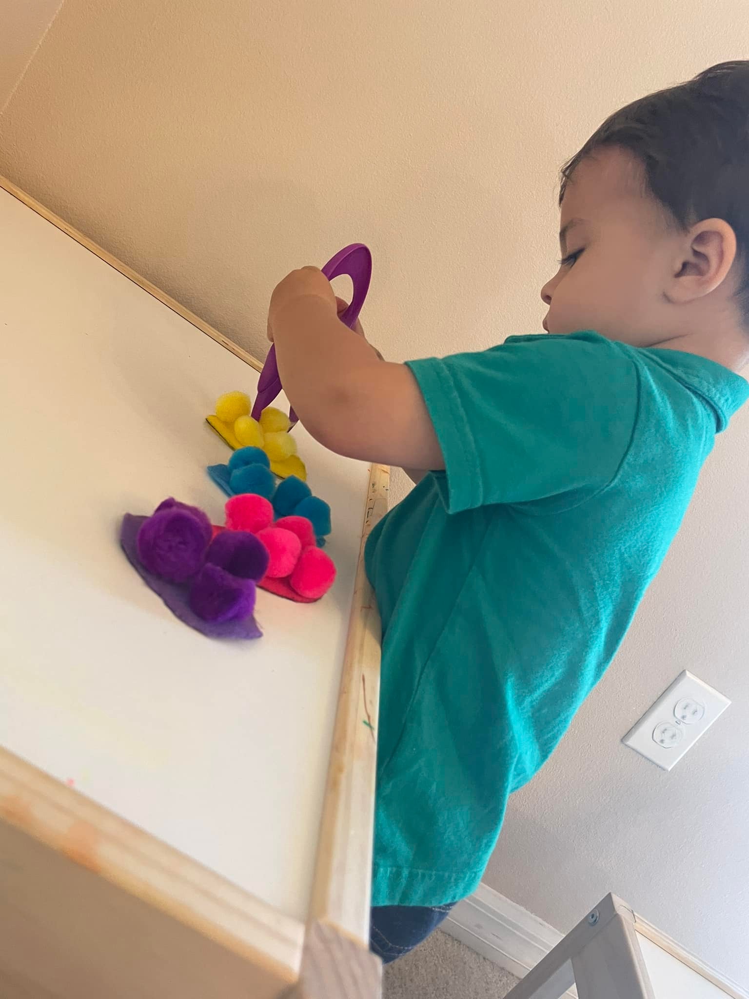 Color sorting paint-poms on felt egg shapes - shared by Ashley - My ...