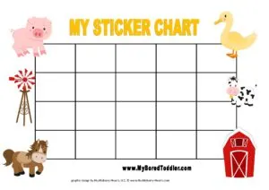 Farm reward chart - My Bored Toddler