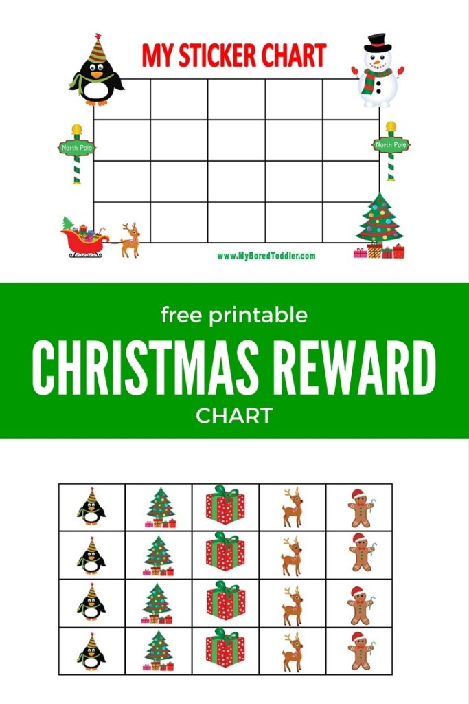 Printable reward chart for Christmas - My Bored Toddler
