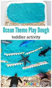 Ocean Play Dough Invitation to Play - My Bored Toddler