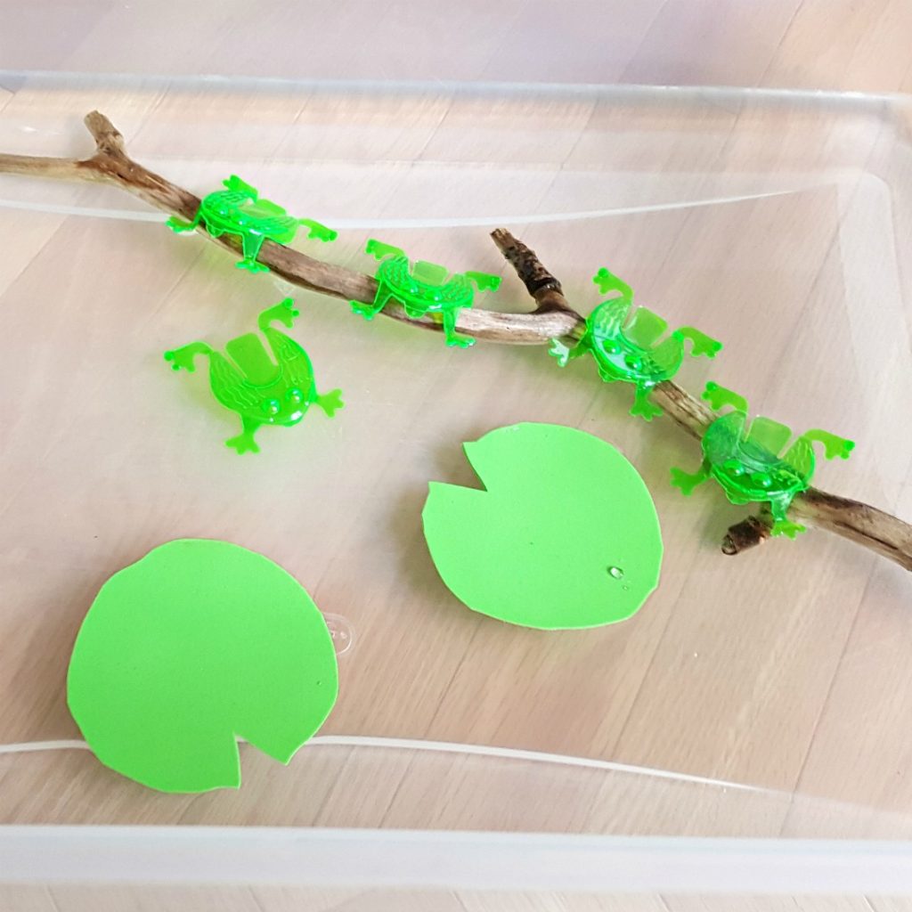 Frogs on a Speckled Log Water Play - My Bored Toddler
