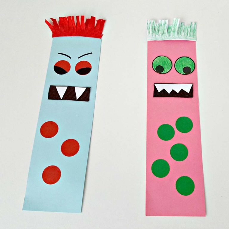 Monster Bookmark Craft - My Bored Toddler Halloween Crafts