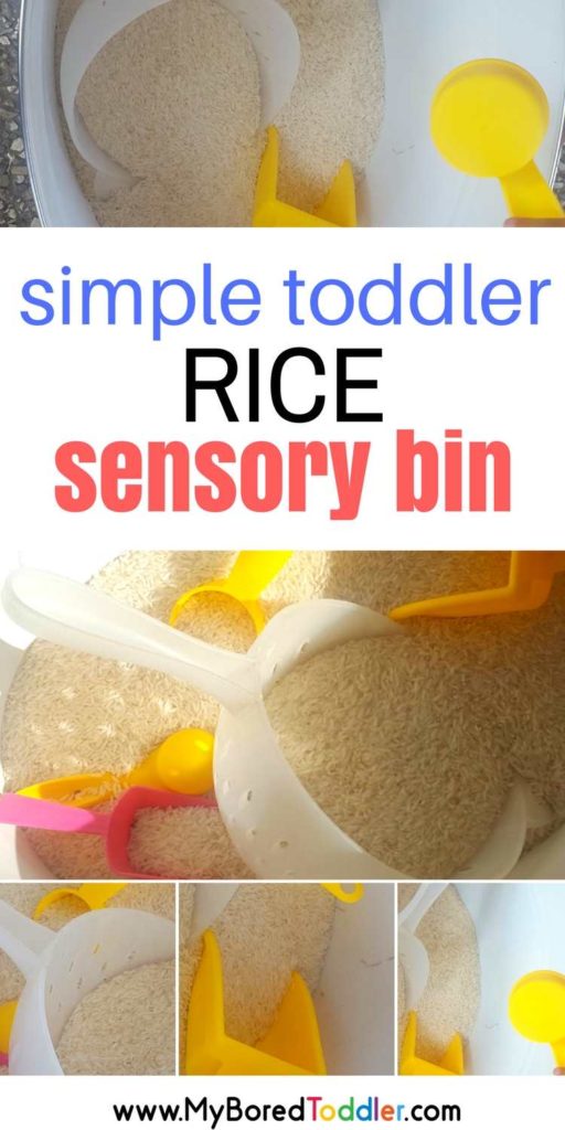 Simple Rice Sensory Bin for Toddlers - My Bored Toddler