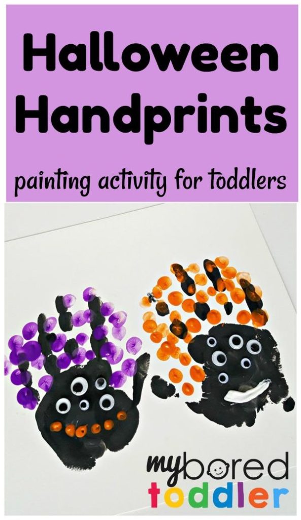 Halloween Handprint Painting - My Bored Toddler