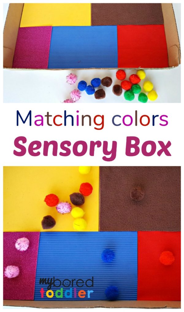 Matching Colors Sensory Box for Toddlers - My Bored Toddler