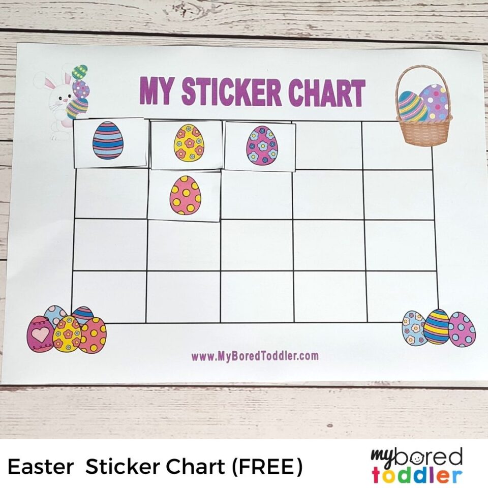 Easter Sticker Reward Chart - My Bored Toddler