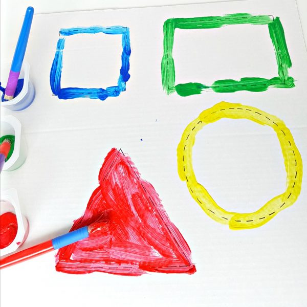 painting shapes with toddler for fine motor and creative fun - My Bored ...