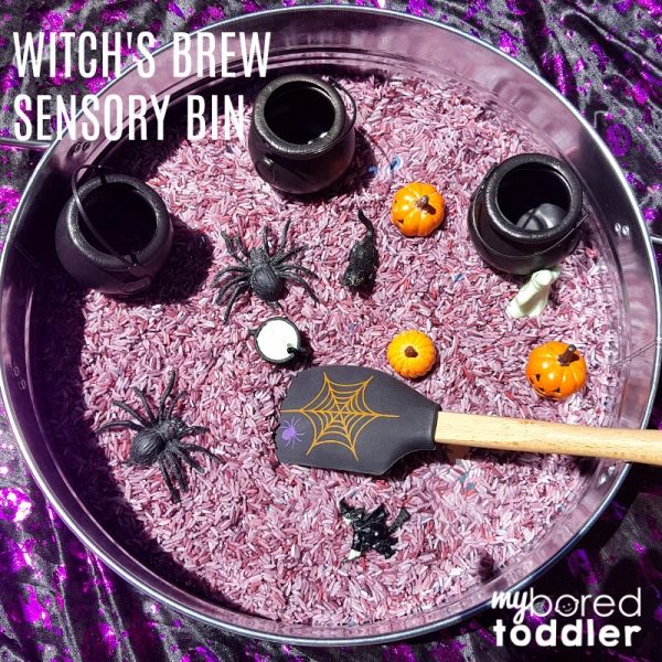 Witch's Brew Sensory Bin for Halloween - My Bored Toddler