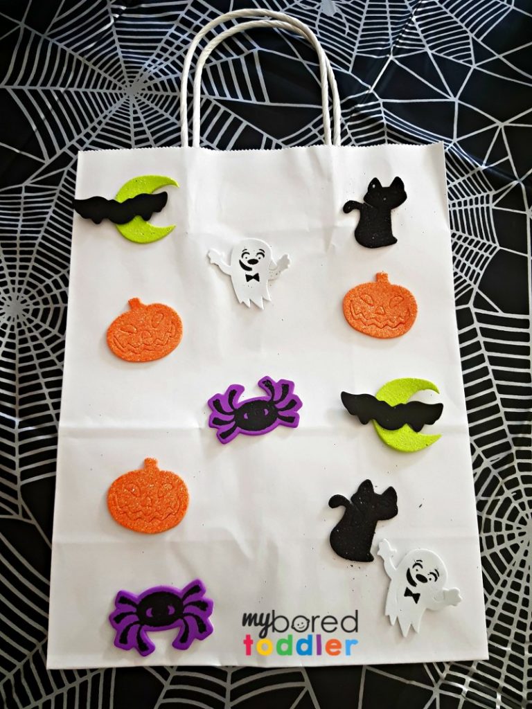 Halloween Sticker Trick or Treat Bag - My Bored Toddler