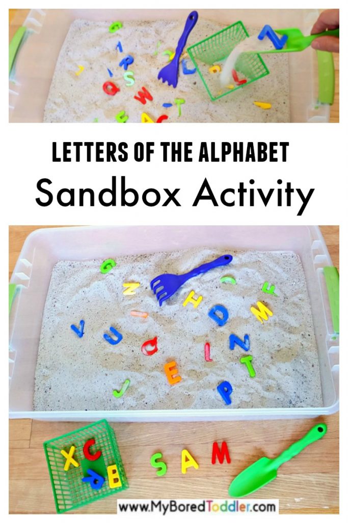 Alphabet Sensory Bin for Toddlers - My Bored Toddler