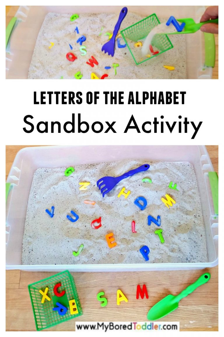 Alphabet Sensory Bin for Toddlers - My Bored Toddler