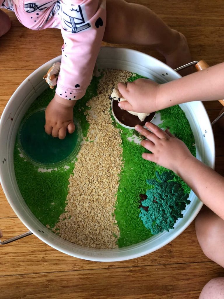 How to Set Up a Sensory Farm Yard Small World - My Bored Toddler