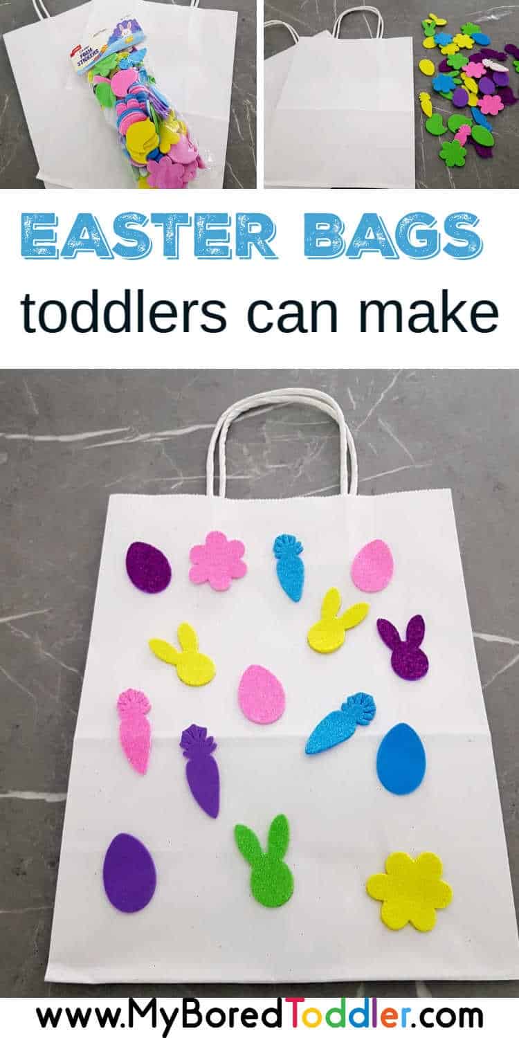 Easy Sticker Easter Bag for Toddlers to Make - My Bored Toddler