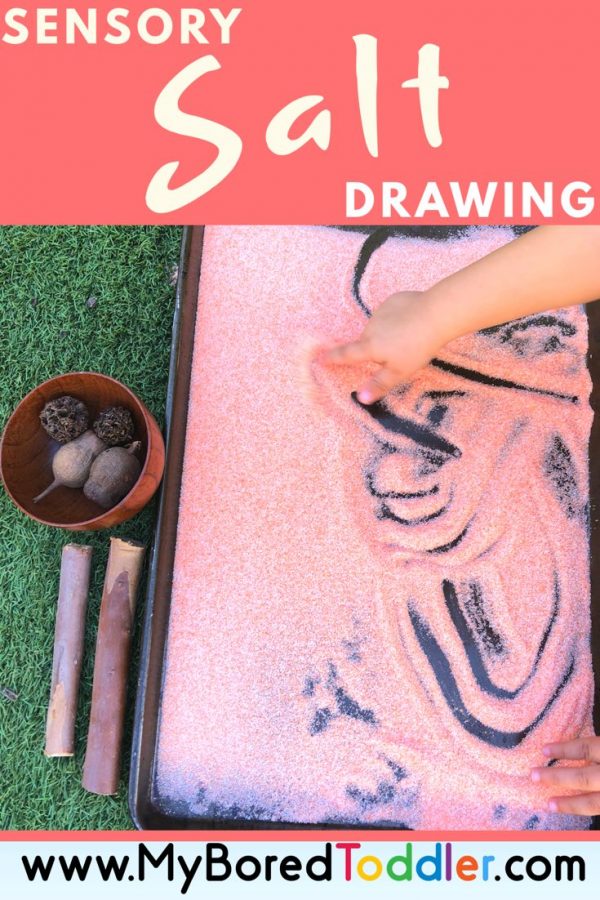 Sensory Salt Drawing - My Bored Toddler