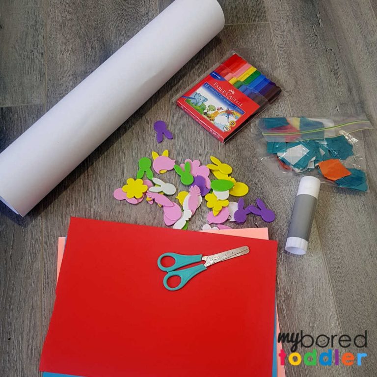 Easy Easter Egg Collage Craft for Toddlers - My Bored Toddler