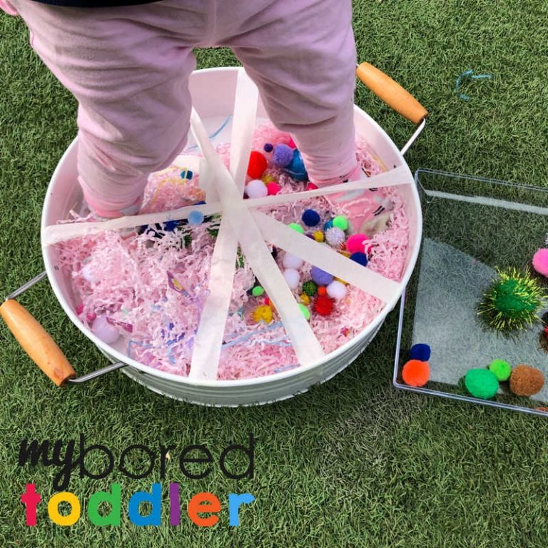 Pom Pom Rescue Fine Motor Sensory Tray - My Bored Toddler