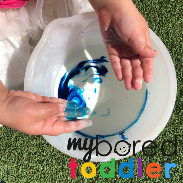 Oobleck Colour Gradient - messy play for toddlers! - My Bored Toddler
