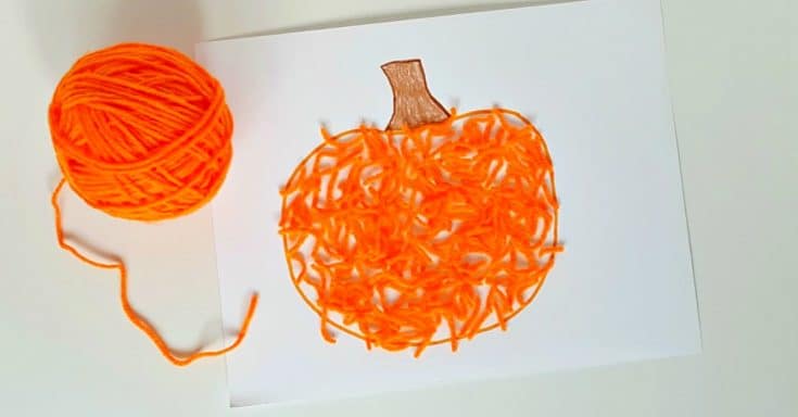 Easy Yarn Pumpkin Craft for Toddlers - My Bored Toddler