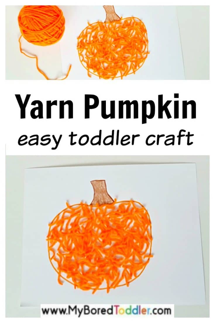 Easy Yarn Pumpkin Craft for Toddlers - My Bored Toddler