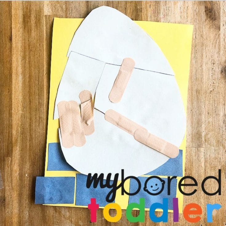 humpty dumpty collage cutting activty for toddlers - My Bored Toddler