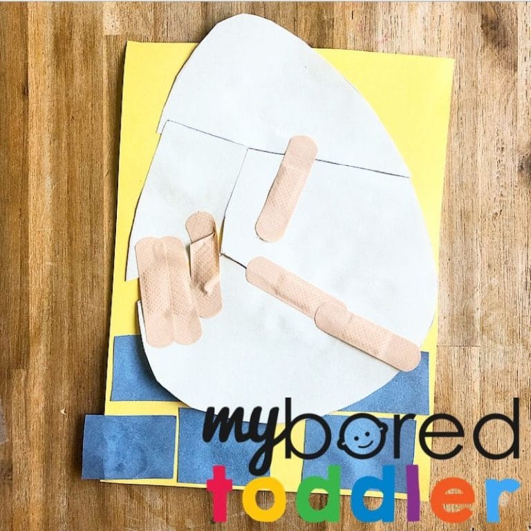 Humpty Dumpty Sticky Band Aids Fine Motor Activity Idea - My Bored Toddler
