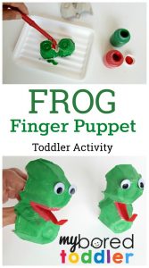 Frog Finger Puppet - Egg Carton Craft - My Bored Toddler Fun For Toddlers