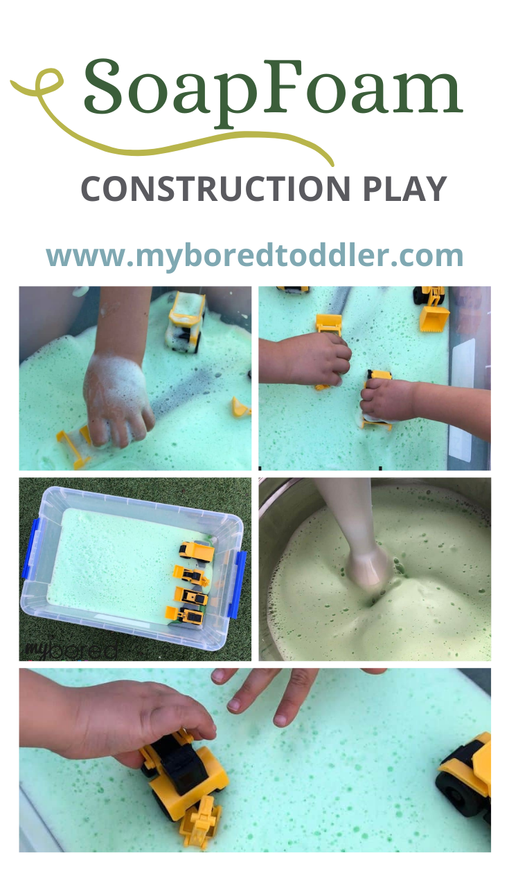 Soap Foam Construction Play - My Bored Toddler