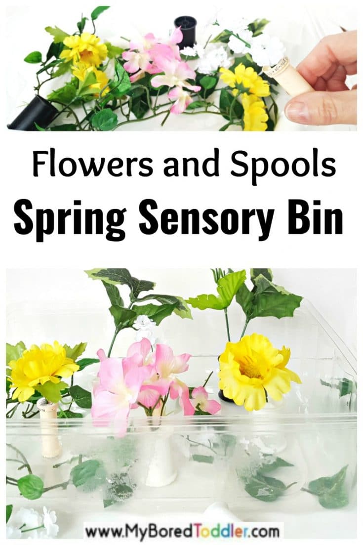 Spring Flowers Sensory Bin - My Bored Toddler