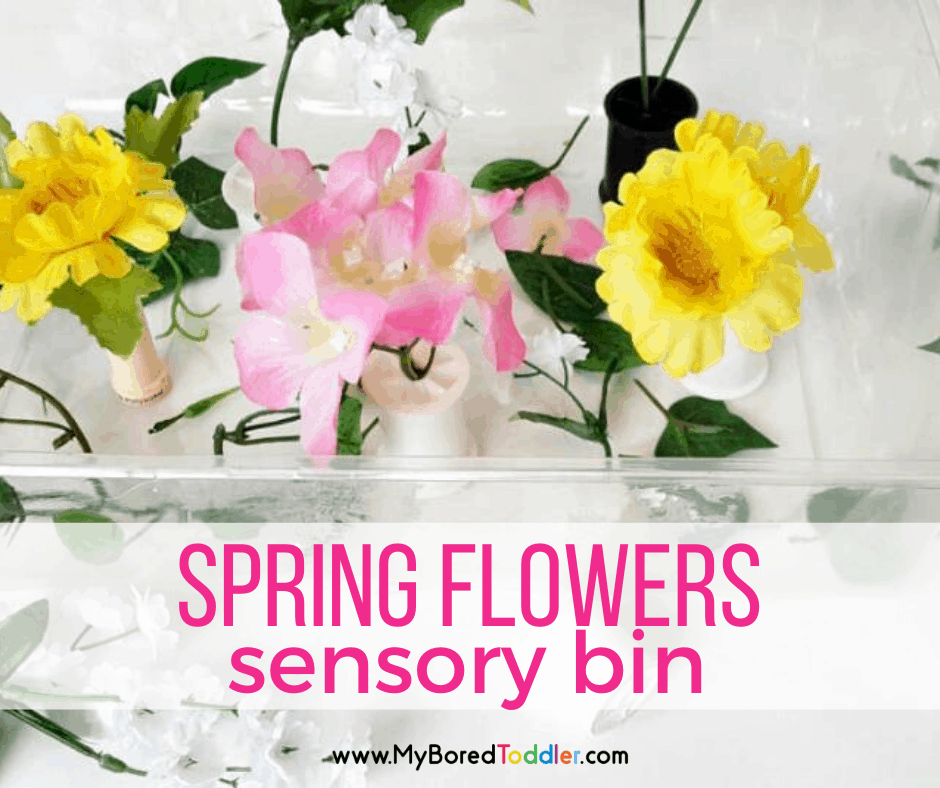 Spring Flowers Sensory Bin - My Bored Toddler