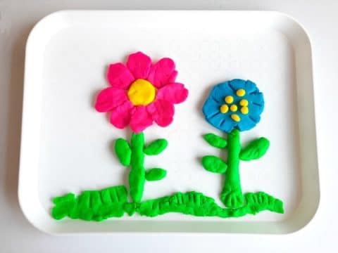 Play Dough Flowers Fine Motor Activity - My Bored Toddler