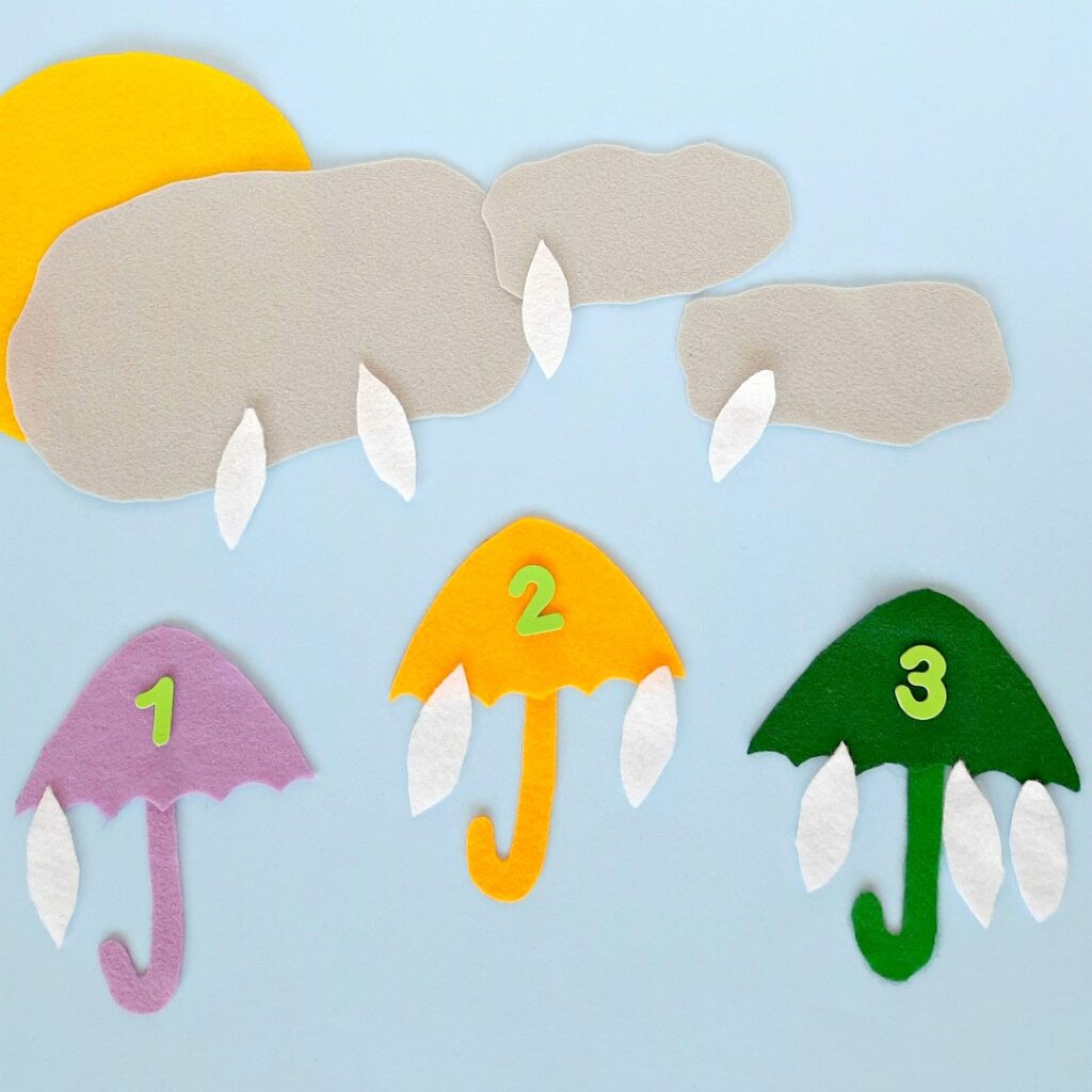 Felt Umbrellas Spring Activity - My Bored Toddler Fun Spring Activity!
