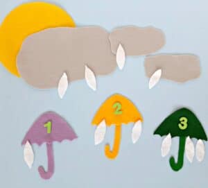 Felt Umbrellas Spring Activity - My Bored Toddler Fun Spring Activity!
