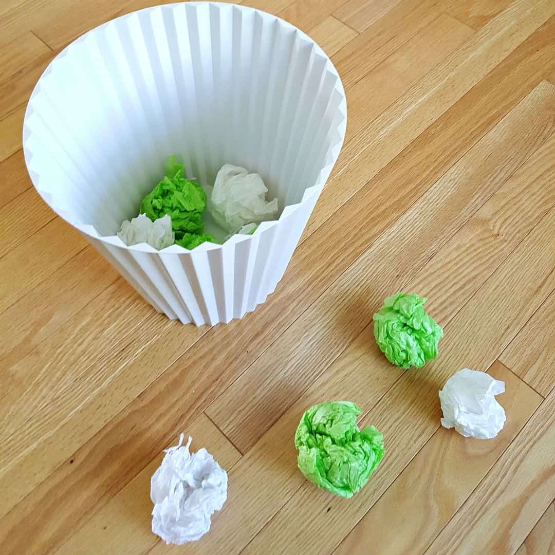 Paper Scrunch and Toss Game for Toddlers - My Bored Toddler