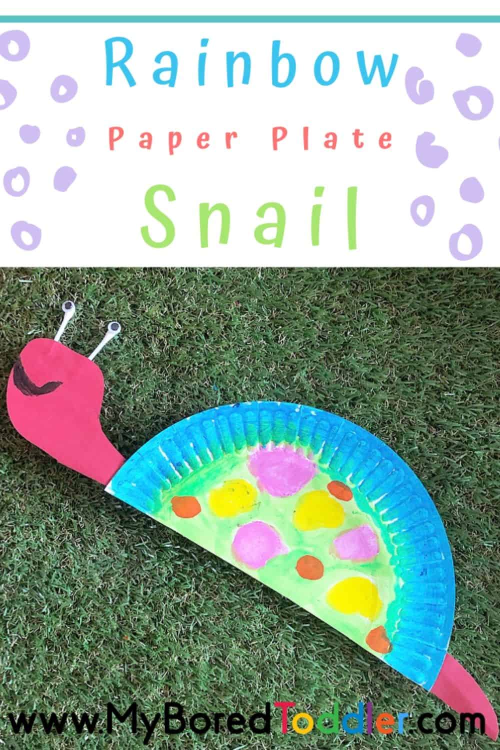 Rainbow Paper Plate Snail - My Bored Toddler Summer fun!