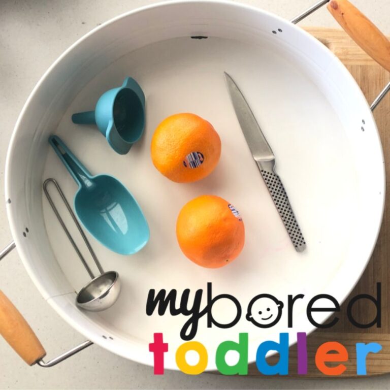 Orange Sensory Water Play - My Bored Toddler