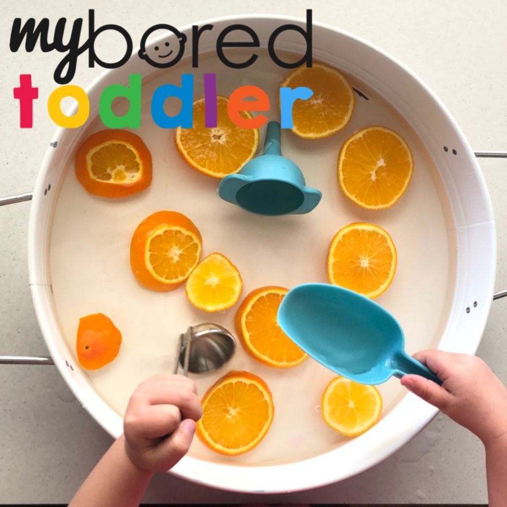 Orange Sensory Water Play My Bored Toddler Fun Sensory Play 