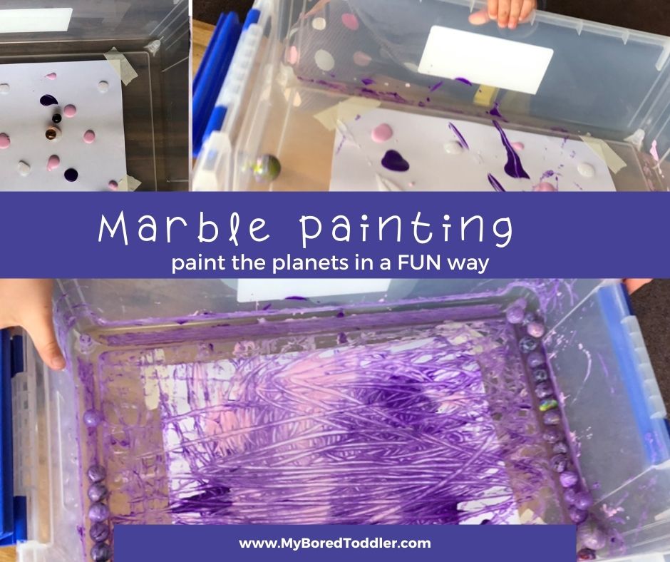 Marble Painted Planets - My Bored Toddler
