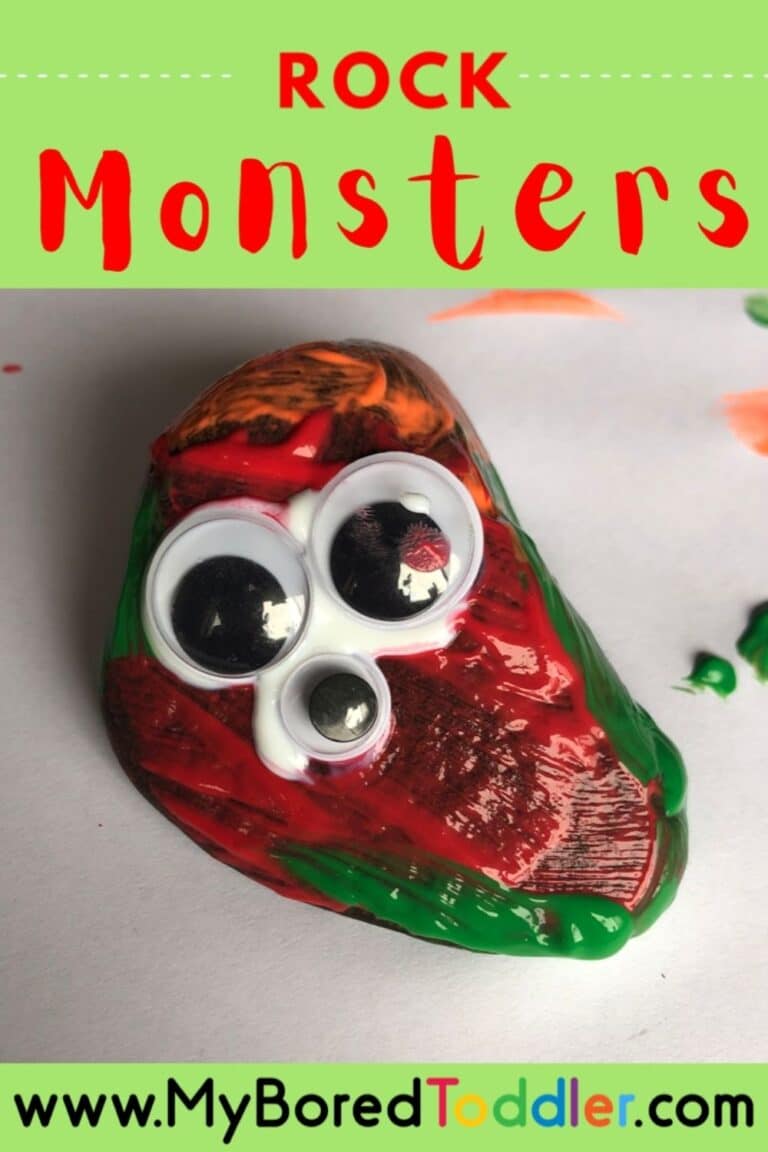 Rock Monsters - My Bored Toddler Painting with Toddlers!