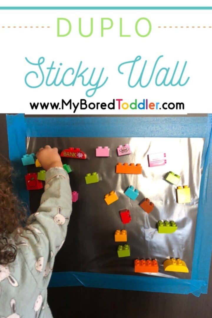 Duplo Sticky Wall - My Bored Toddler Playing with Blocks!