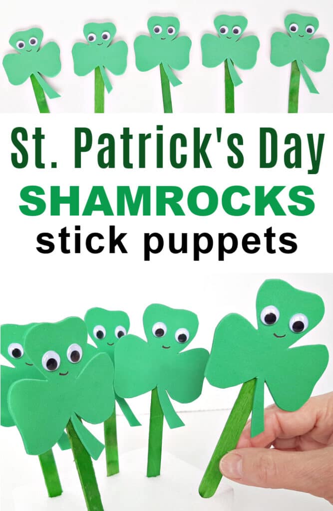 Shamrock Puppets Craft and Rhyming Game - My Bored Toddler