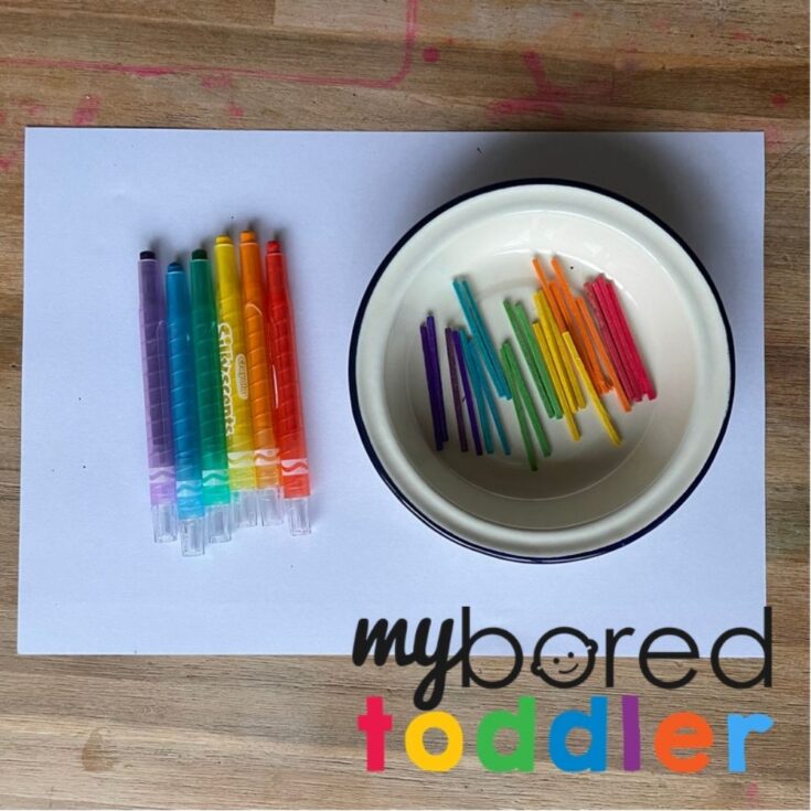 Matchstick Colour Match - My Bored Toddler Fine Motor Skills Activity!