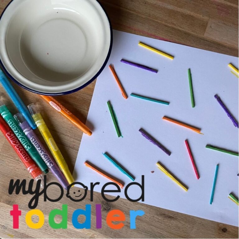 Matchstick Colour Match - My Bored Toddler Fine Motor Skills Activity!
