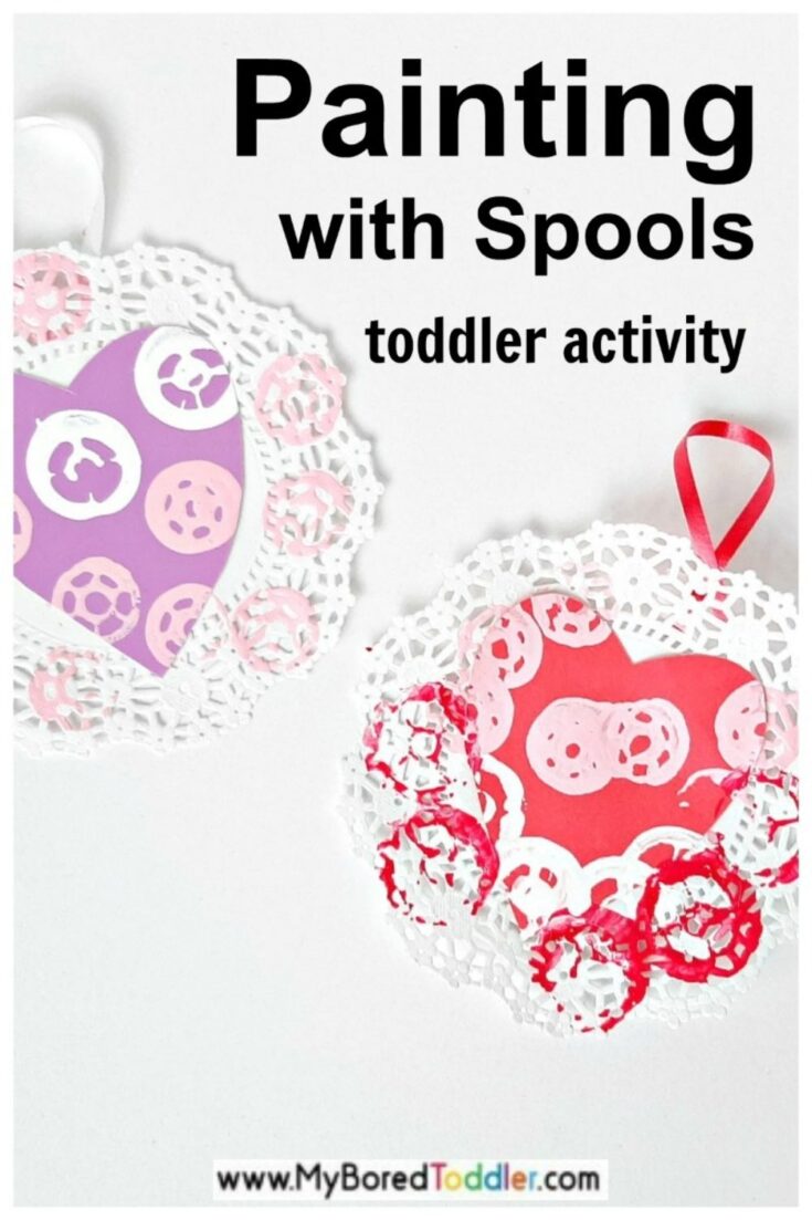 Painting with Spools - My Bored Toddler