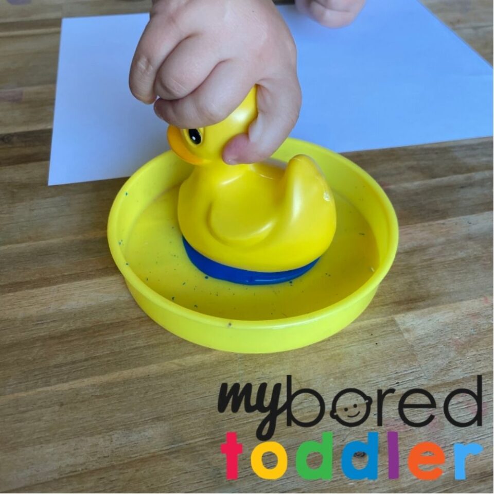Duck Stamping Painting Activity for Toddlers - My Bored Toddler Easy ...