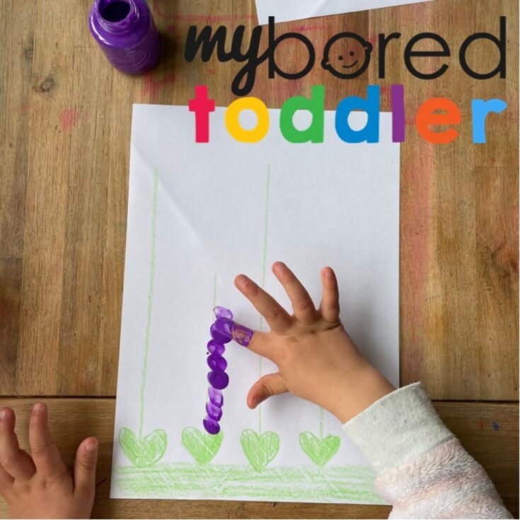 Springtime Fingerprint Flowers - My Bored Toddler