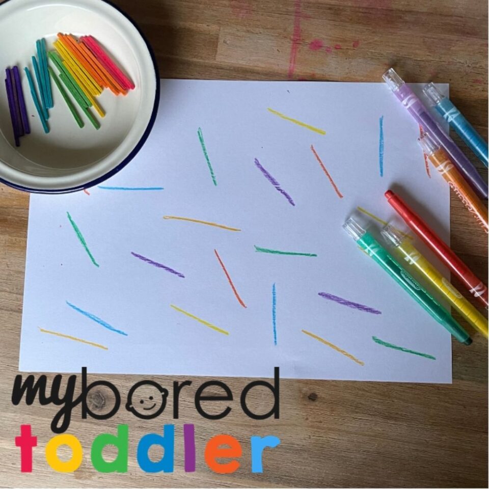 Matchstick Colour Match - My Bored Toddler Fine Motor Skills Activity!